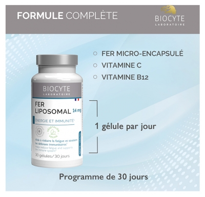 Biocyte Longevity Fer Liposomal 30 Gélules