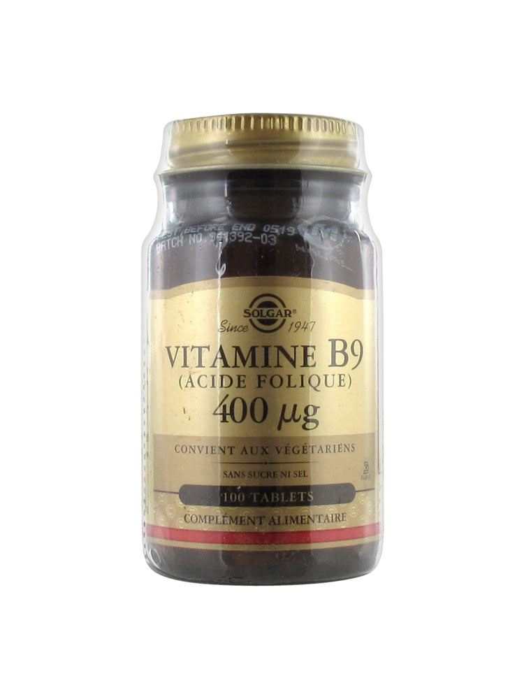 Solgar Folacine 400 mcg (Vitamine B9) 100 Comprimés