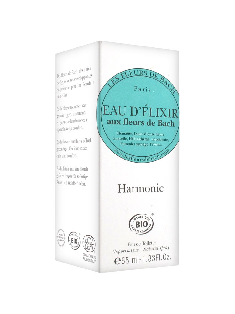 Eau d'Élixir Harmonie Aux Fleurs De Bach Eau De Toilette Apaisante 55 ml