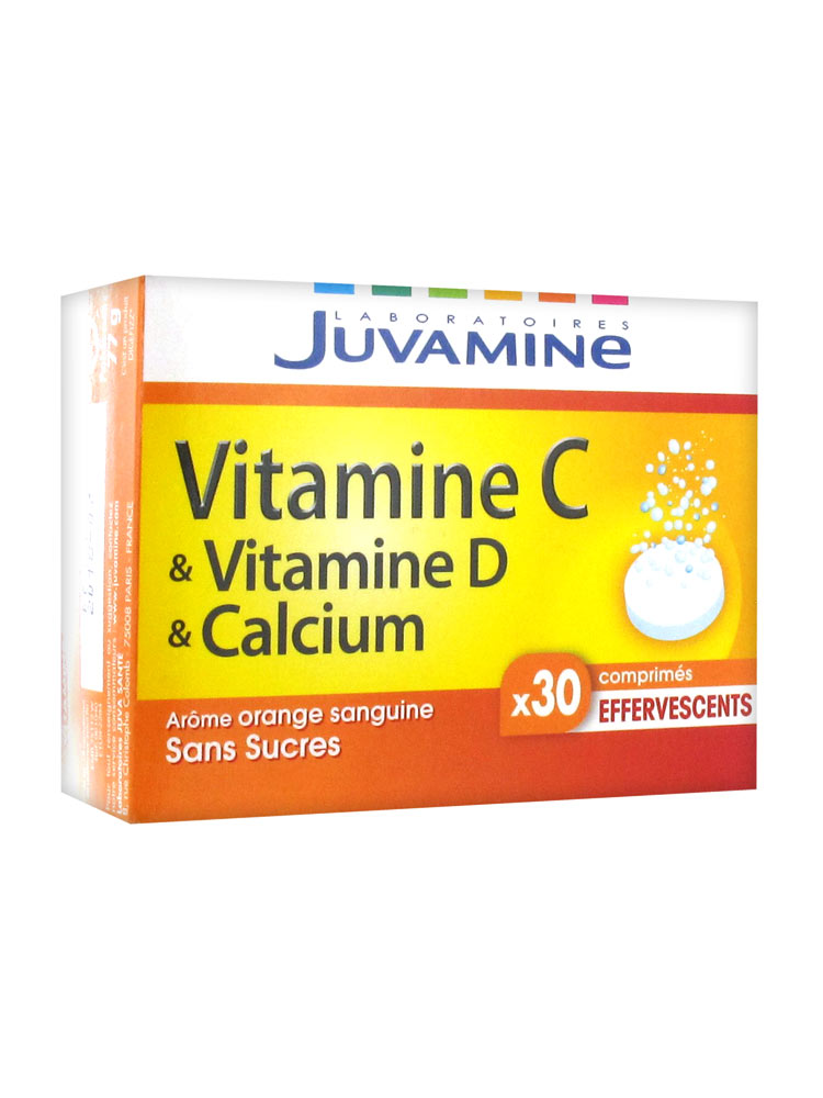 Juvamine Vitamine C Vitamine D Calcium 30 Comprimés Effervescents