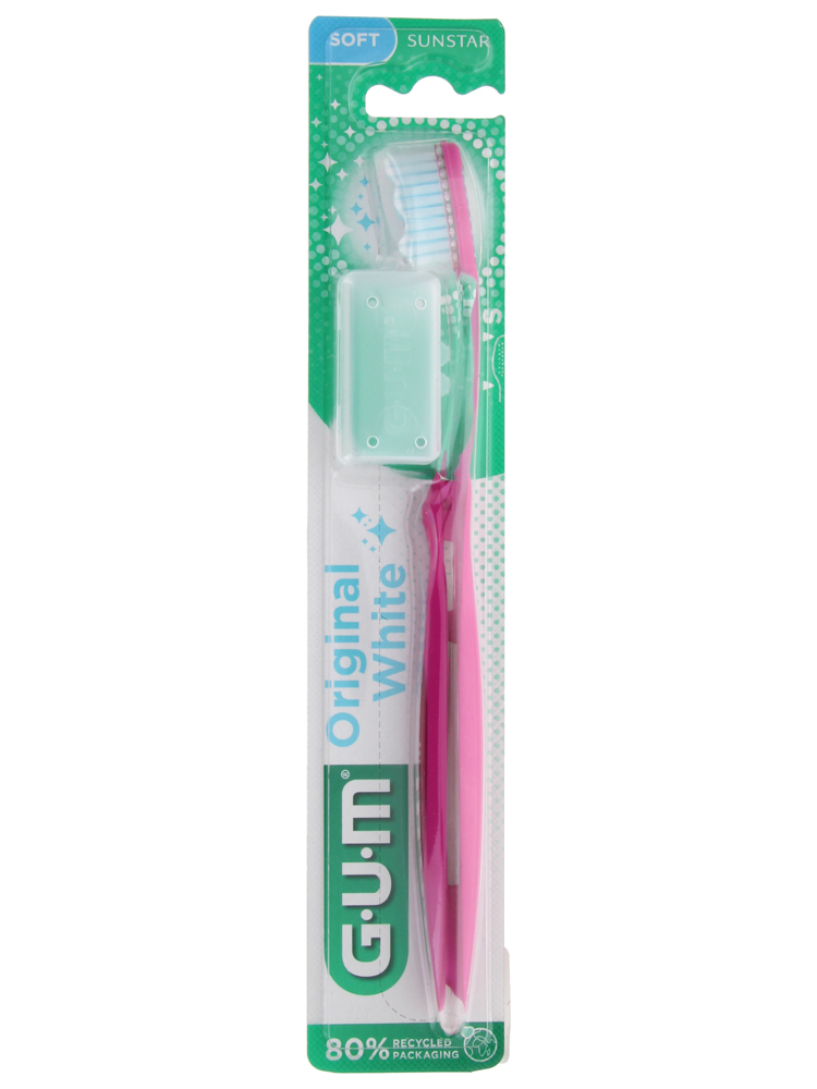 GUM Original White Cepillo de Dientes Flexible 561 - Color: Rosa