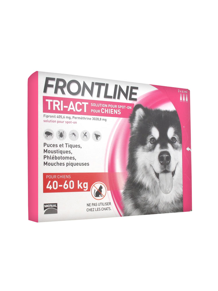 Frontline TRI-ACT Chiens 40-60 kg 3 Pipettes - Acheter à prix bas ici