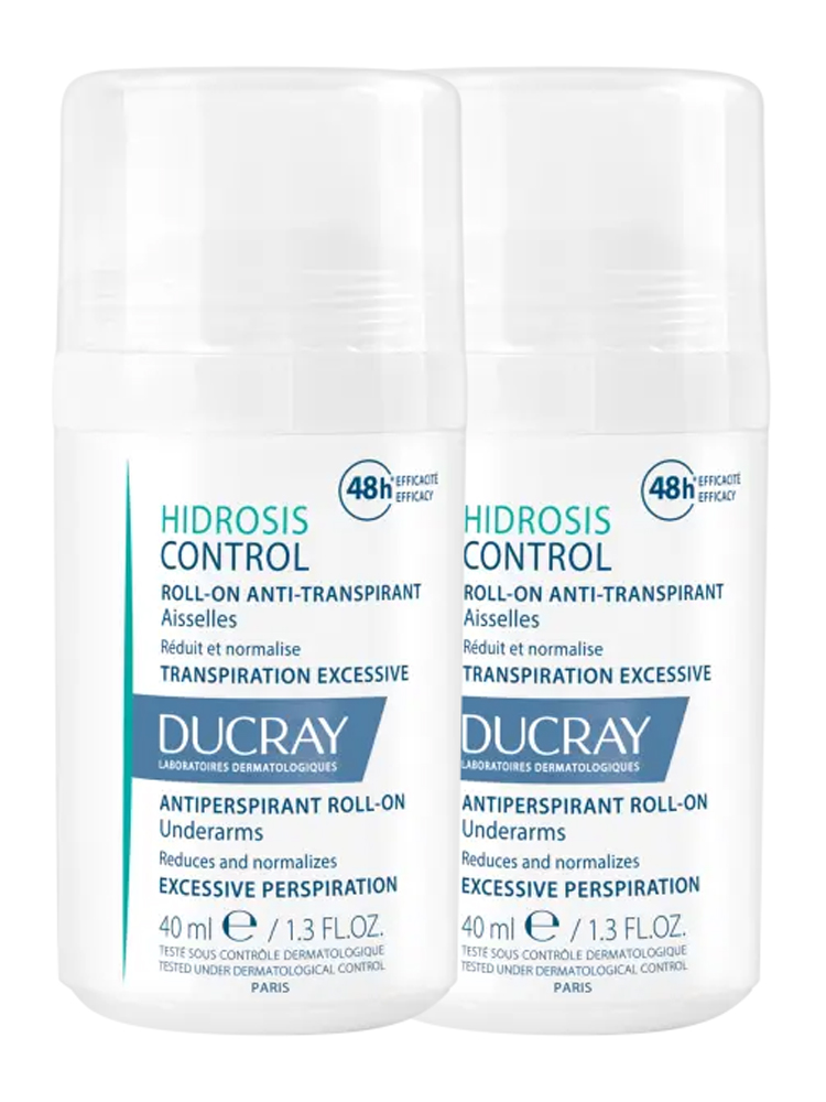 Ducray Hidrosis Control Roll-On Anti-Transpirant Aisselles Lot de 2 x 40 ml