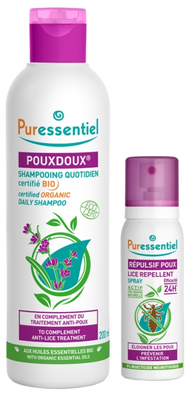 Puressentiel Anti-Poux Shampooing Quotidien PouxDoux Bio 200 ml & Spray ...