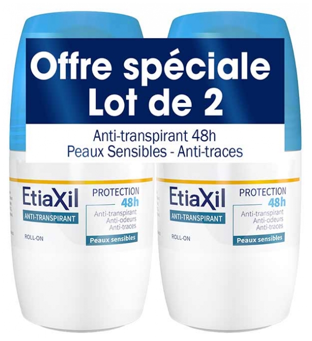 Etiaxil Déodorant Anti-Transpirant 48h Roll-on Lot de 2 x 50 ml