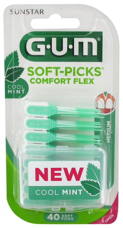 GUM Soft Picks Comfort Flex Cool Mint 40 Unidades