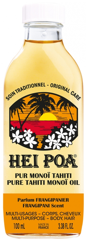 Hei Poa Pur Monoï Tahiti Parfum Frangipanier 100 ml