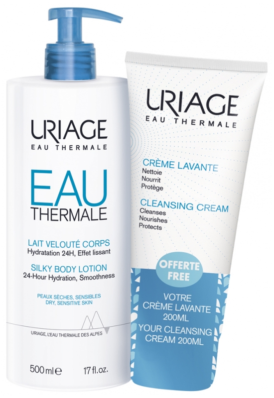 Uriage Silky Body Lotion 500ml + Cleansing Cream 200ml Free