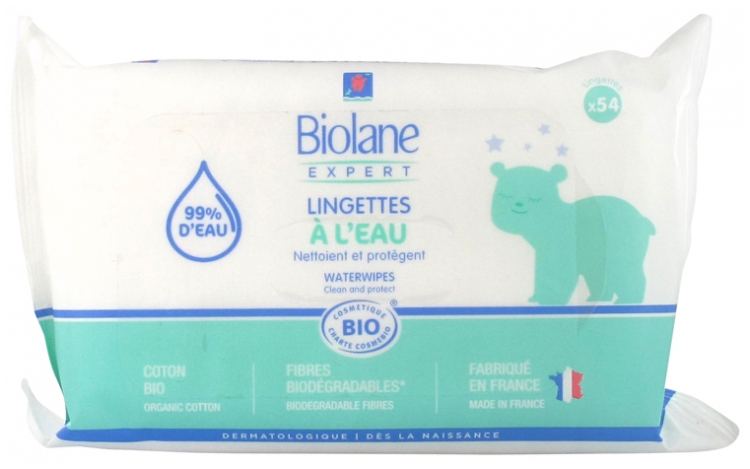 Biolane Expert Lingettes à l'Eau 54 Lingettes