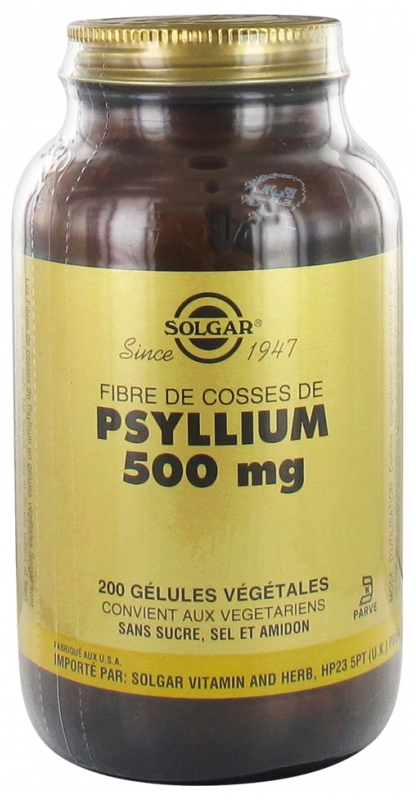 Solgar Fibre de Cosses de Psyllium 500 mg 200 Gélules Végétales