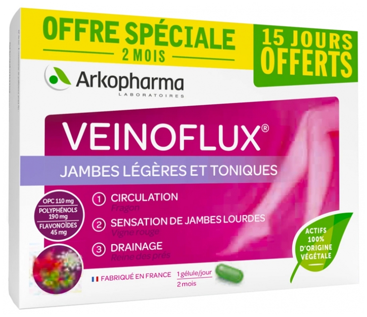 Arkopharma Veinoflux Piernas Ligeras y Tónico 60 Cápsulas