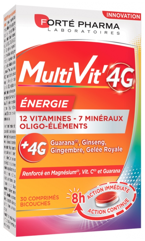 Forté Pharma MultiVit' 4G Energy 30 Bi-Layers Tablets