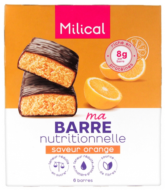 Milical 6 Slimming Bars - Flavour: Orange