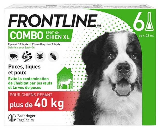 Frontline Combo Dog Size XL (+ 40 kg) 6 Pipettes