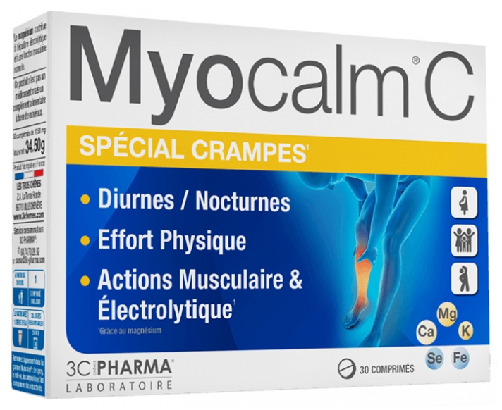 3C Pharma Myocalm C Spécial Crampes 30 Comprimés