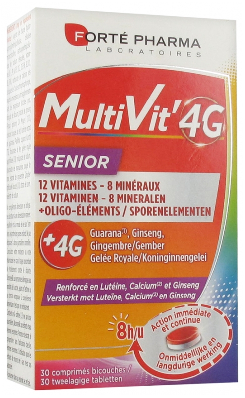 Forté Pharma MultiVit'4G Senior 30 Comprimidos Bicapas