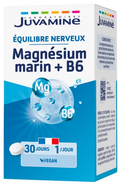 Juvamine Magnésium Marin Vitamine B6 30 Comprimés